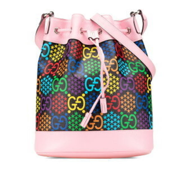 Gucci | Bags | Gucci Gg Psychedelic Crossbody Black Multicolor Pink ...